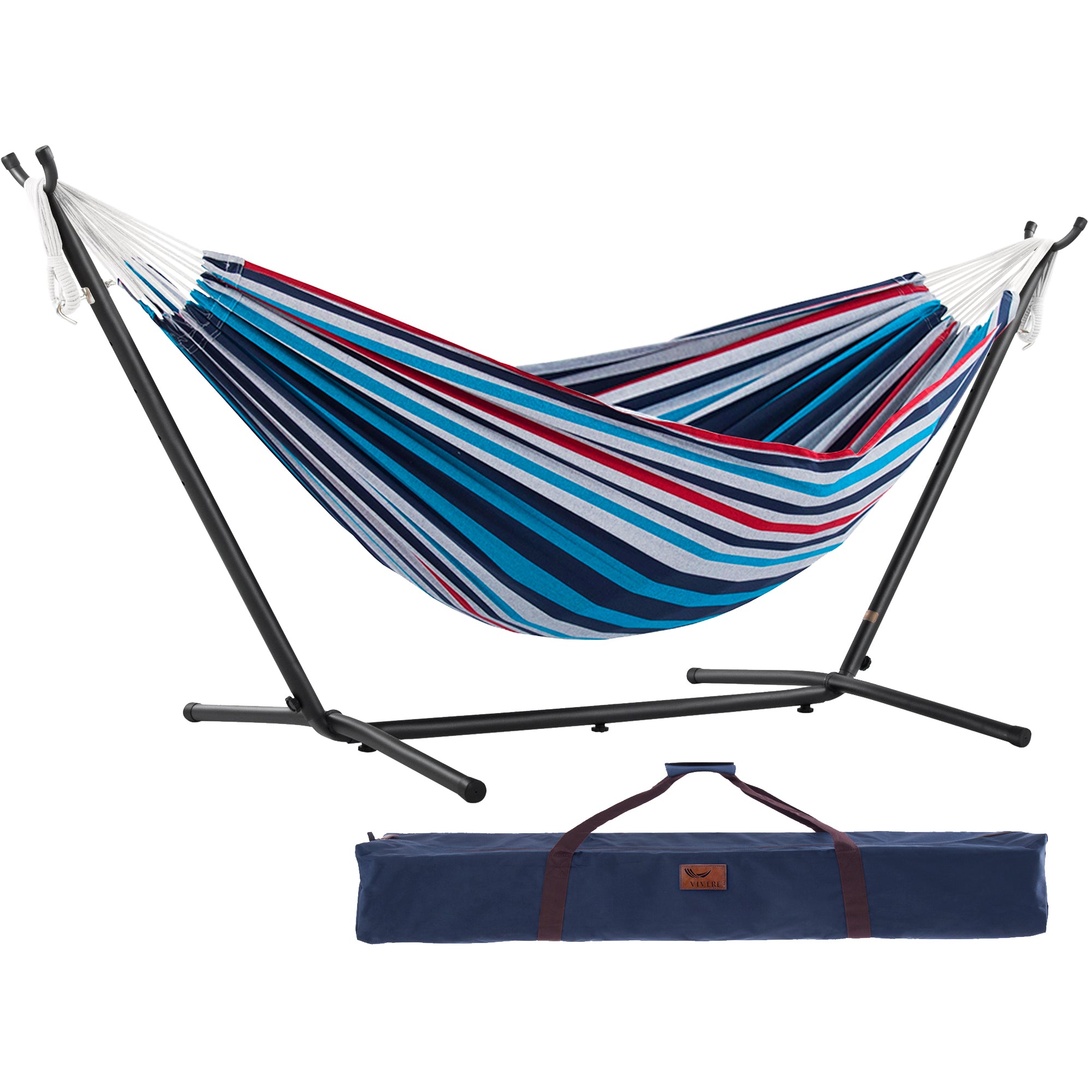 Double Cotton Hammock with Stand (280cm) - Denim – Vivere UK