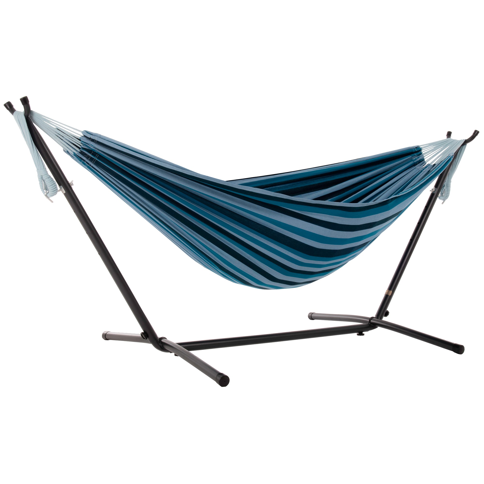Double Cotton Hammock with Stand (250cm) - Blue Lagoon – Vivere UK